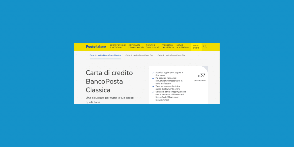 Carta BancoPosta Classica: Come Rchiederla, Costi, Limiti, Vantaggi!